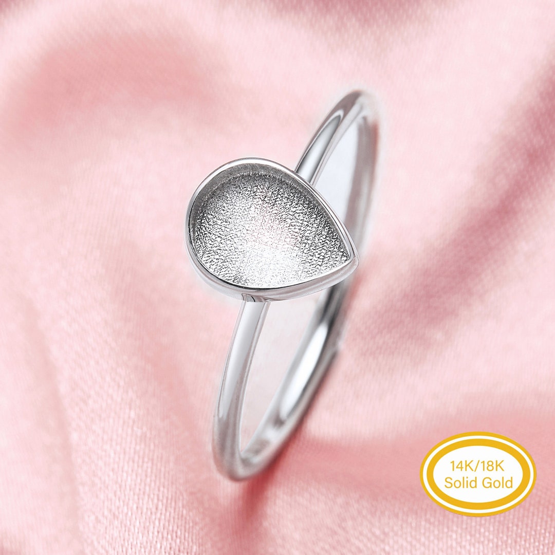 Keepsake Breast Milk Resin Pear Bezel Ring Settings,solid Back Solid ...