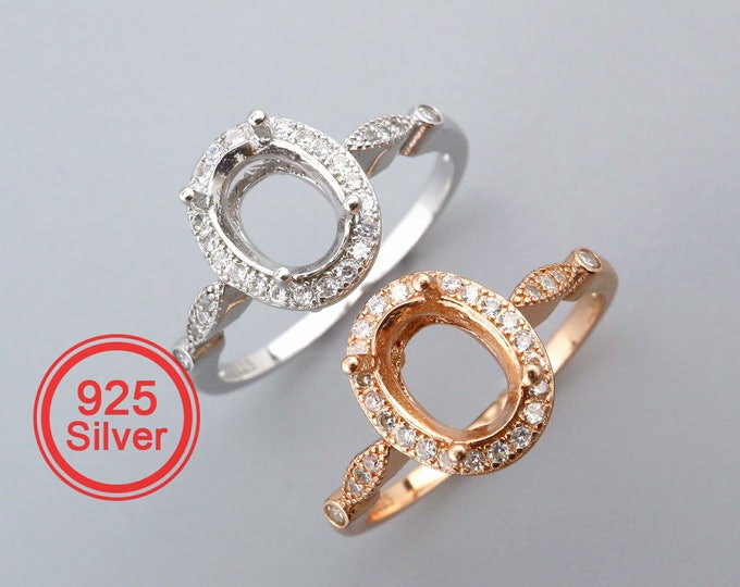 5x7mm Pear Prong Ring Settings Simple Rose Gold Plated Solid - Etsy