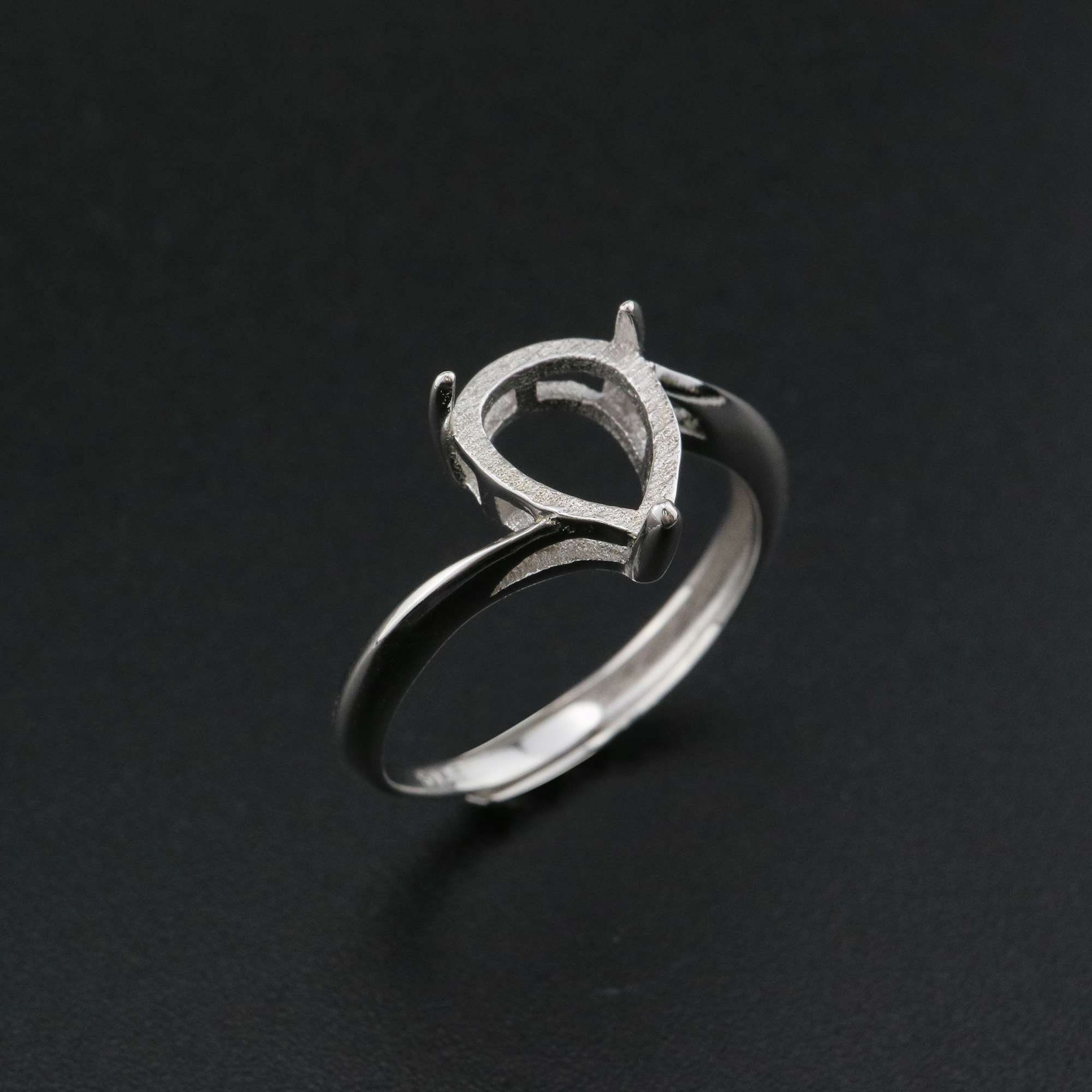 1pcs Pear Bezel Ring Settings Blank Adjustable Simple Bypass - Etsy