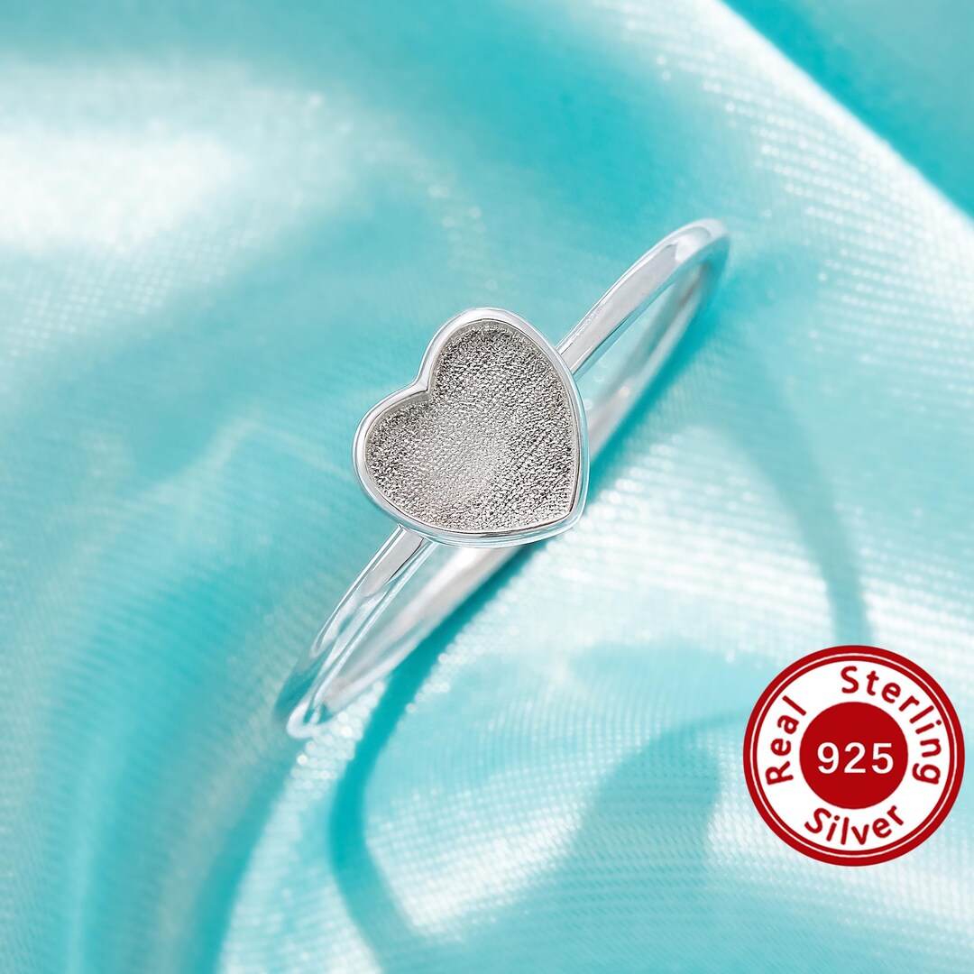 Keepsake Mama Milk Resin Heart Bezel Ring Settings,solid Back Solid 925 ...