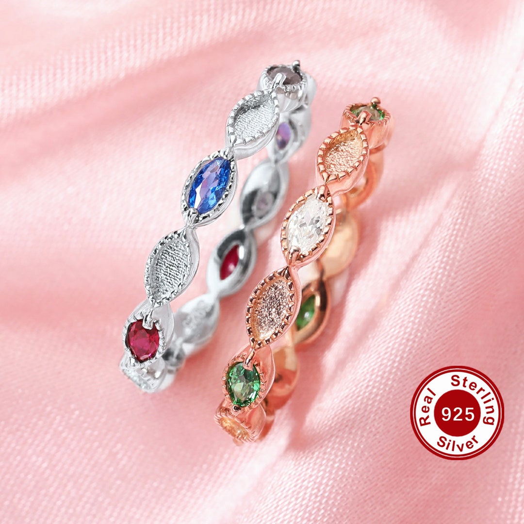 Full Band Keepsake Breast Milk Resin Ring Settings Solid 925 Sterling ...