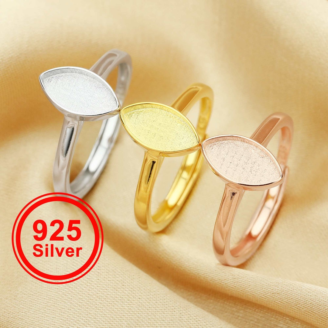 5x10mm Keepsake Breast Milk Resin Marquise Bezel Ring Settings,solid ...