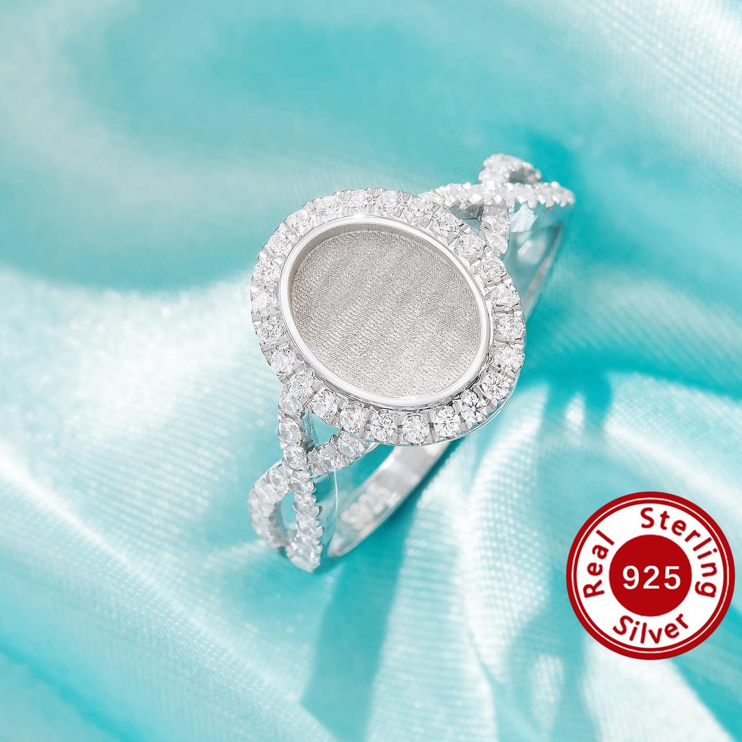 Keepsake Mother Milk Resin Oval Bezel Ring Settings,infinity Solid 925 ...