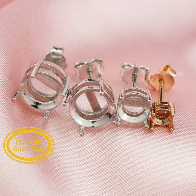 Solid 14 Kt Studs Setting - Etsy