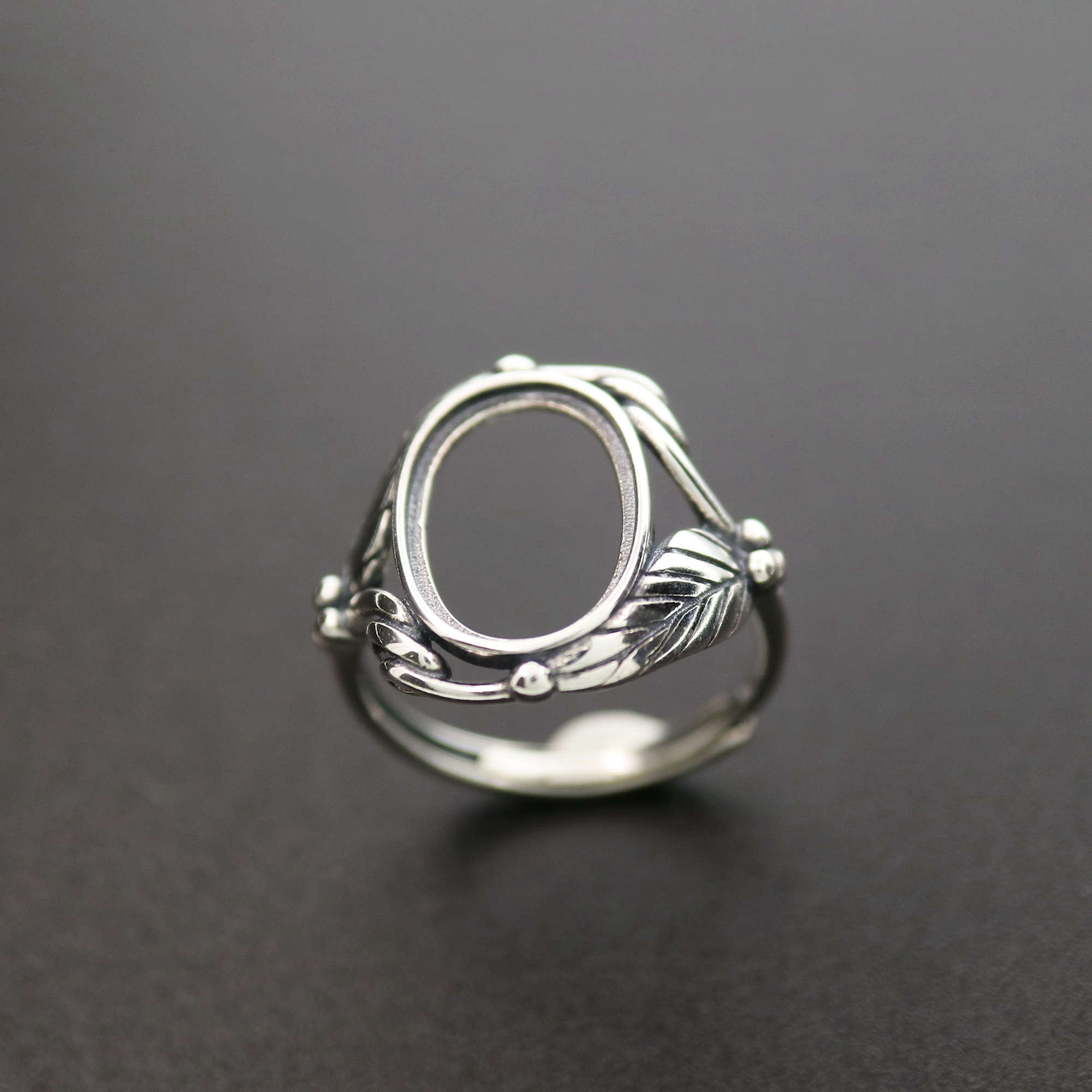 1pcs 10x14mm Oval Bezel 925 Sterling Silver Antiqued Leaf - Etsy
