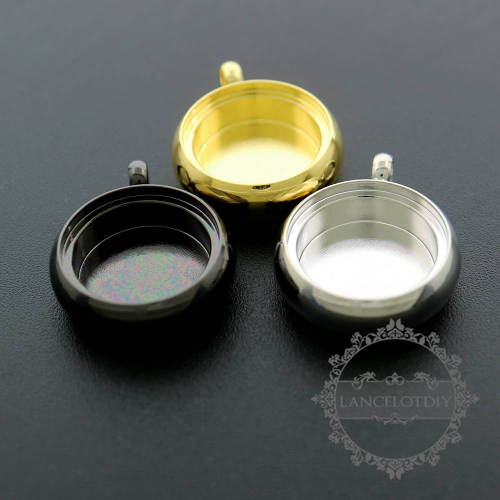 5pcs 16mm Round Bezel 5mm Depth Gun Blackgoldsilver Floating - Etsy