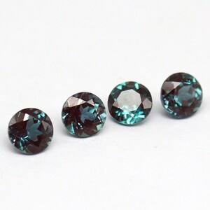 Lab Grown Alexandrite Faceted Gemstone,round Color Change Stone,june ...