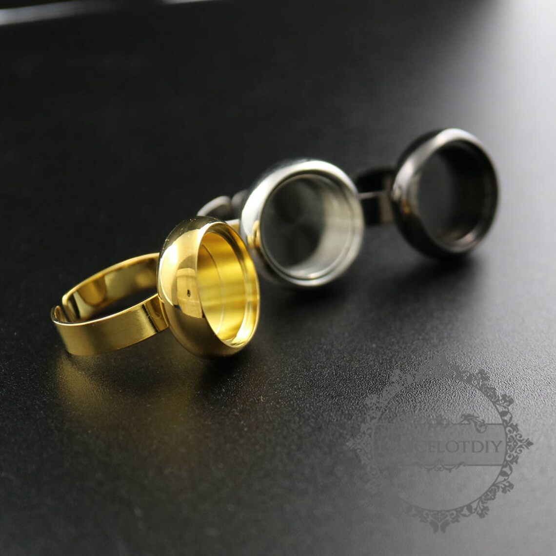 5pcs 16mm Round Bezel 5mm Depth Silvergun Blackgold Brass - Etsy