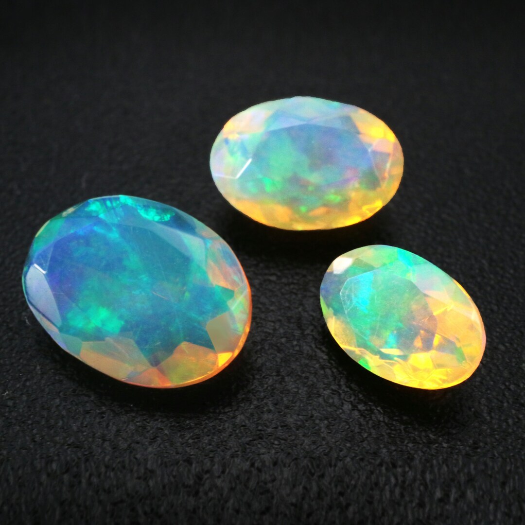 1pcs Oval Africa Opal October Birthstone Color Changing Faceted Cut AAA ...
