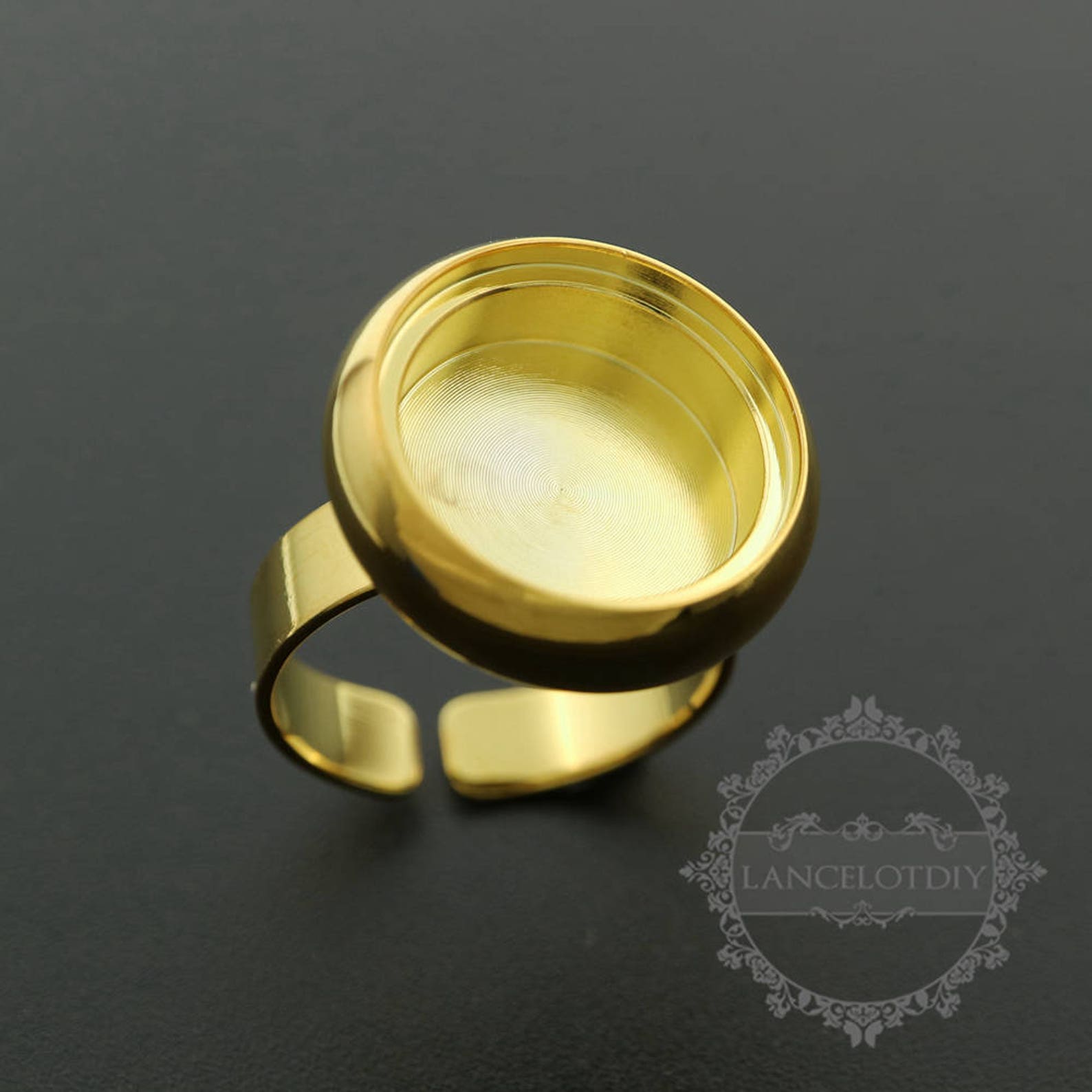 5pcs 16mm Round Bezel 5mm Depth Silver,gun Black,gold Brass Floating ...