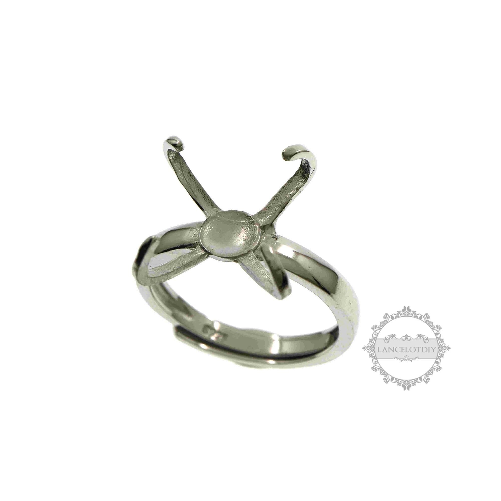 1pcs Irregular Stone Prong Claw Bezel 925 Sterling Silver - Etsy