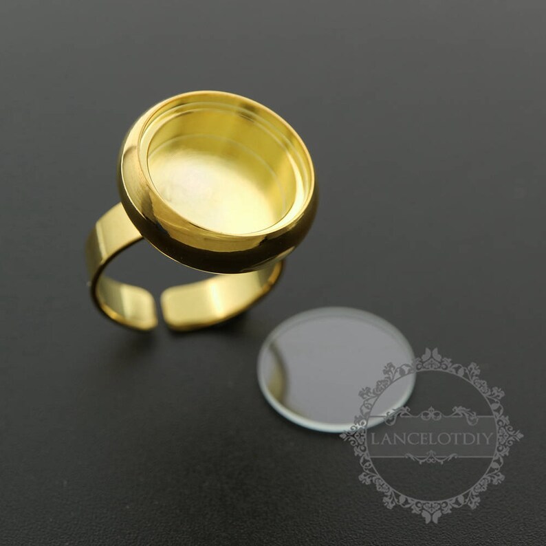 5pcs 16mm Round Bezel 5mm Depth Silver,gun Black,gold Brass Floating ...