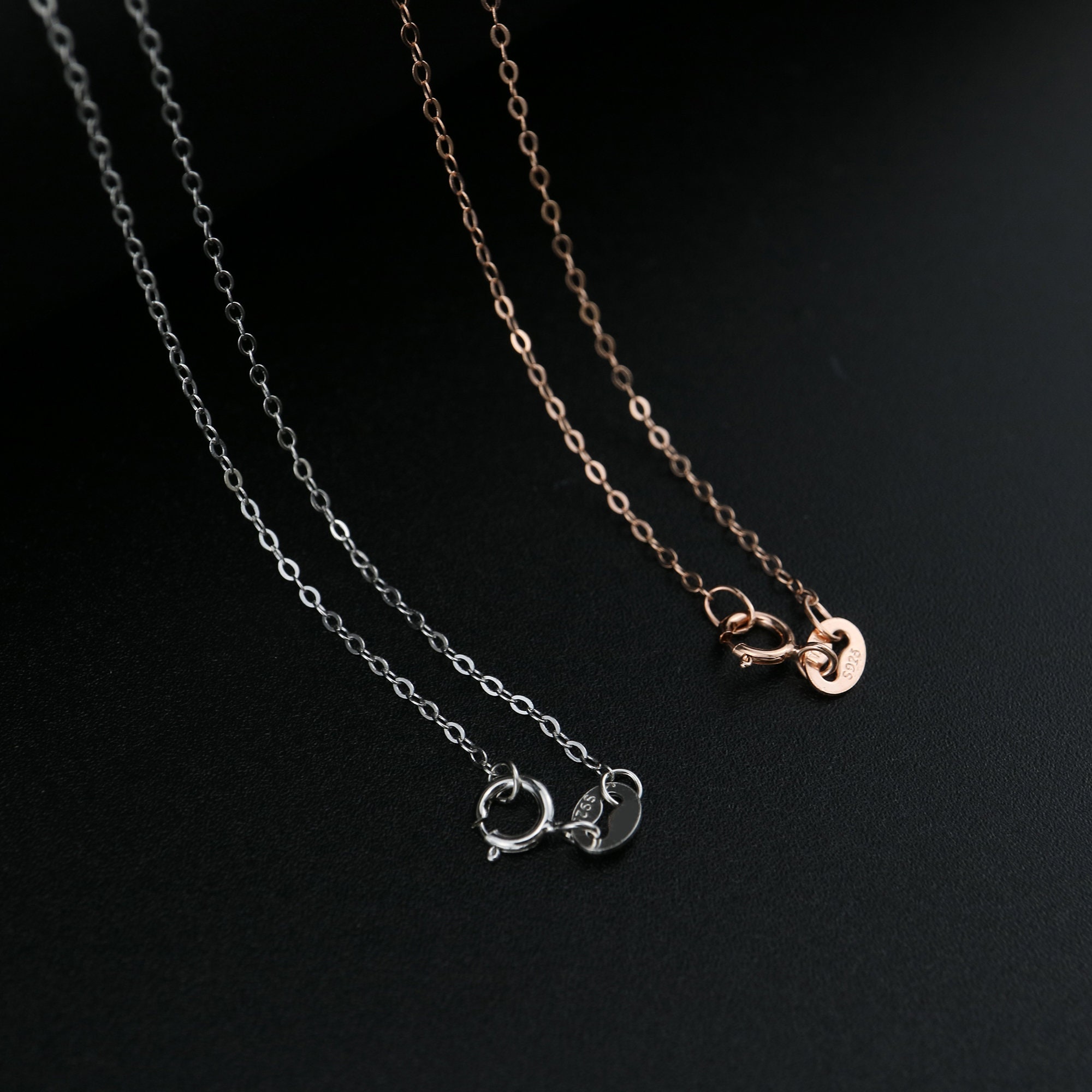 1pcs 1MM Rose Gold Plated Solid 925 Sterling Silver Cable - Etsy