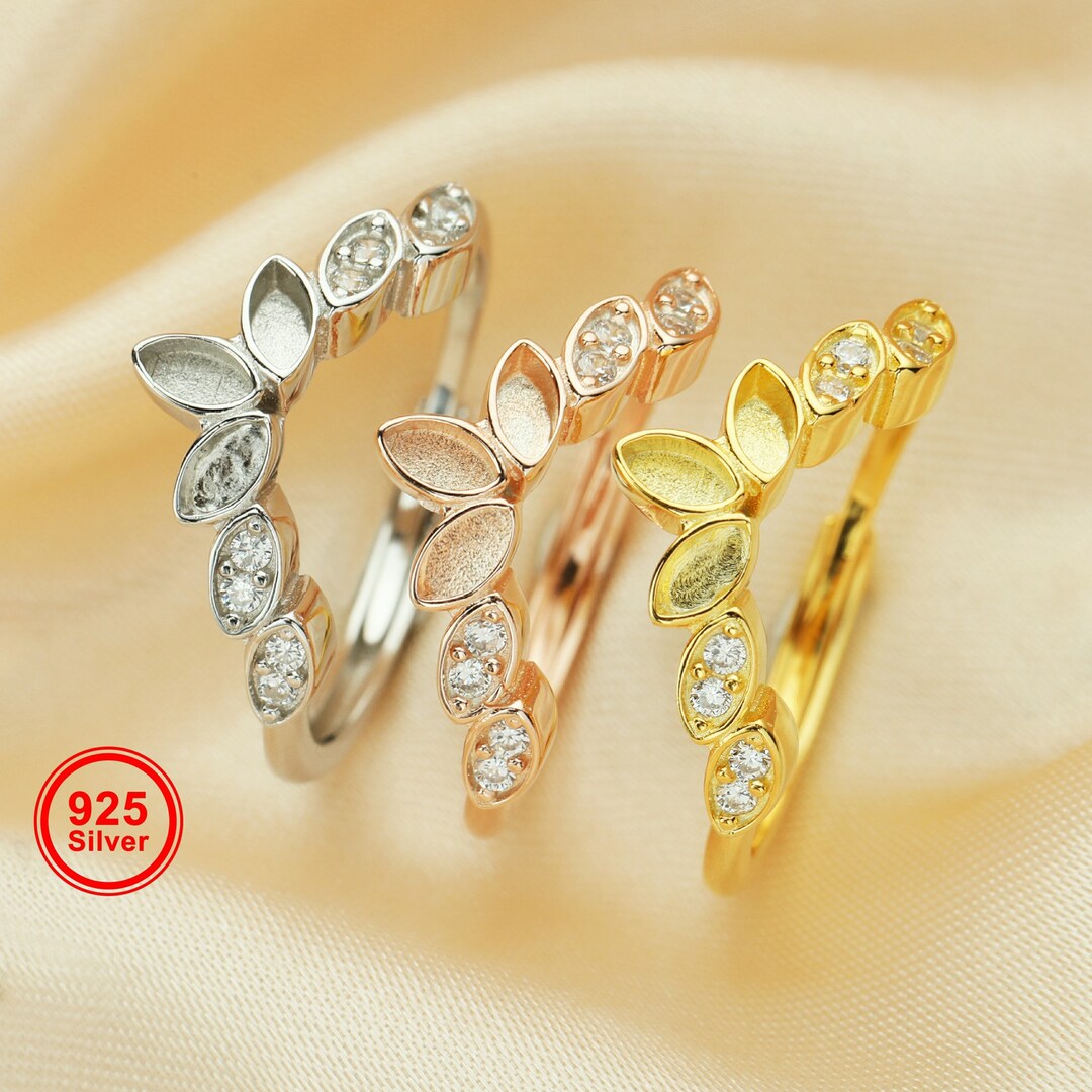 Keepsake Mother Milk Resin Marquise Bezel Ring Settings,curve Stackable ...