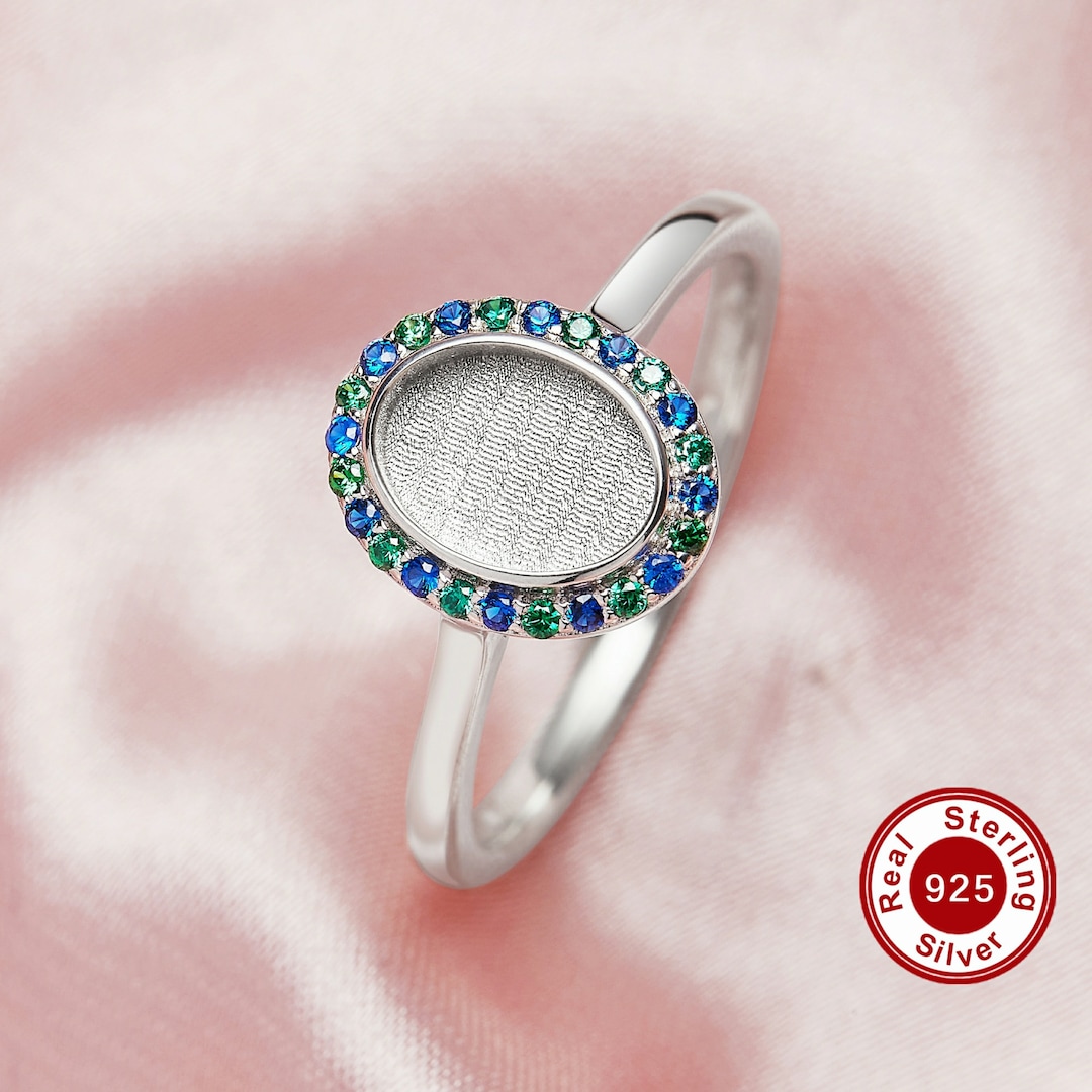 Keepsake Mother Milk Resin Oval Ring Settings,solid Back 925 Sterling ...