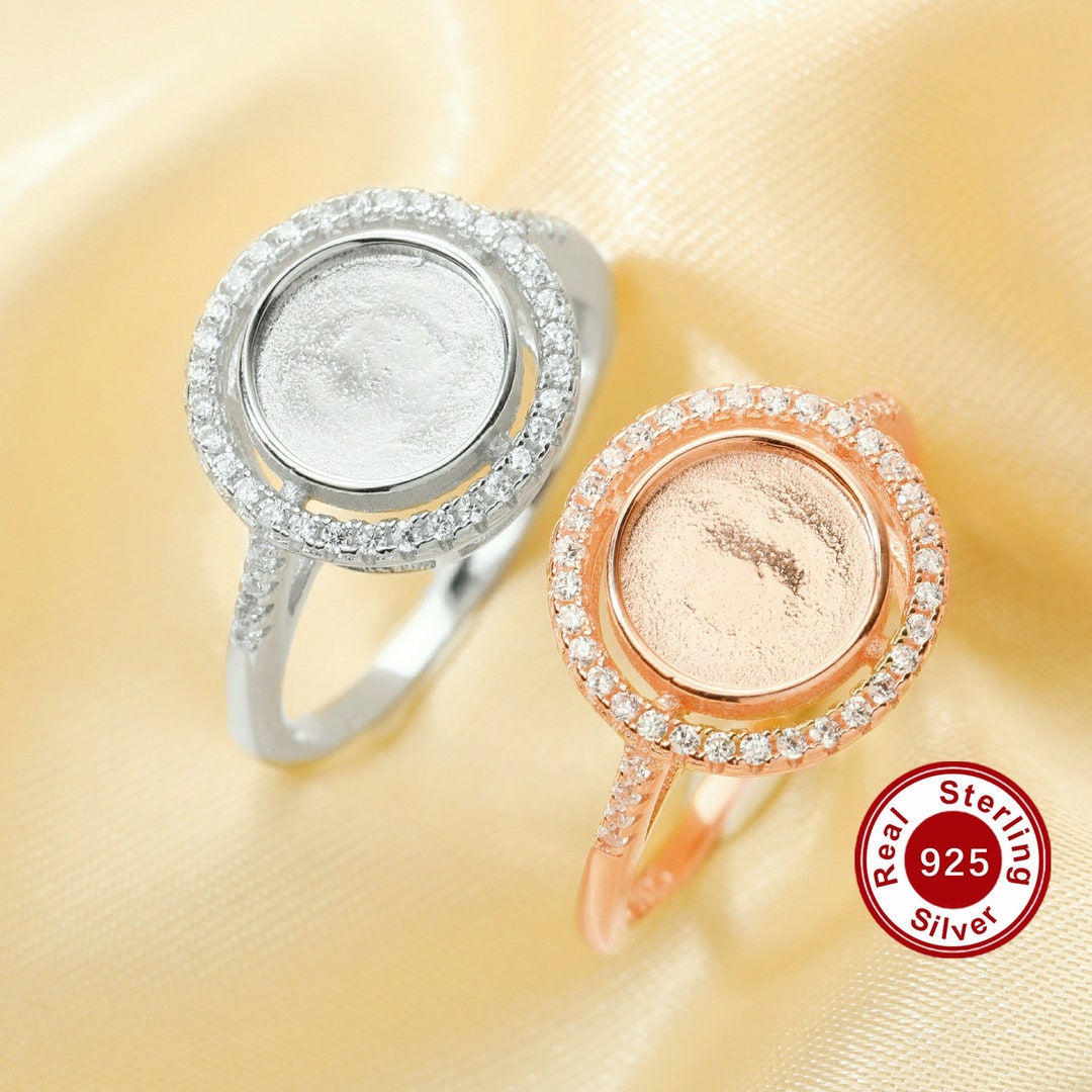 8MM Round Breast Milk Keepsake Resin Ring Bezel Settings,solid Back ...