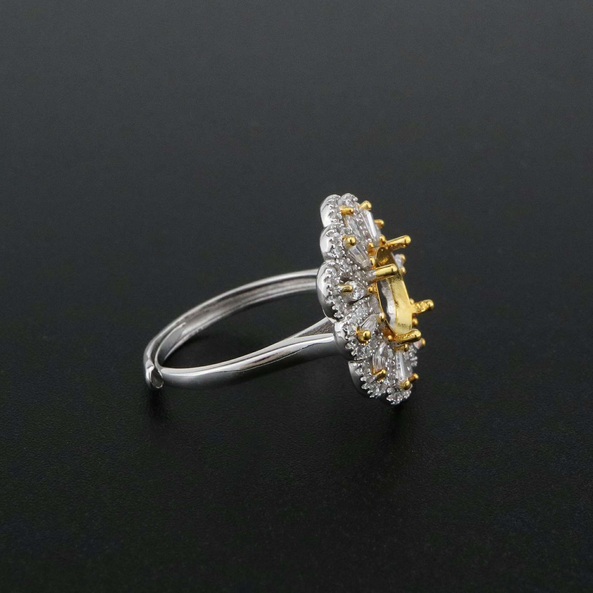 1Pcs 8MM Round Flower Bezel Vintage Style Gold Plated Solid | Etsy