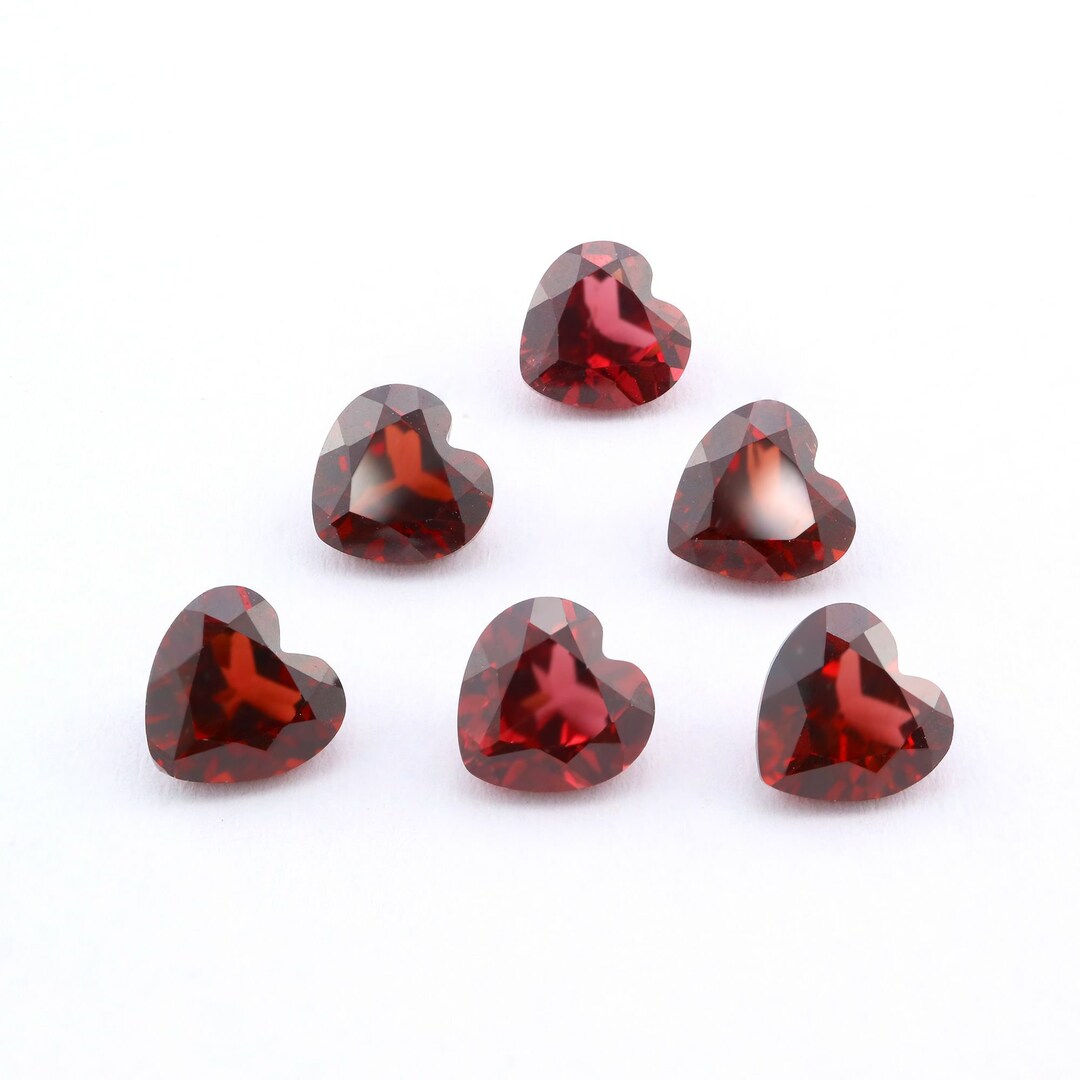 Heart Red Garnet January Birthstone Faceted Cut Loose Gemstone Nature ...