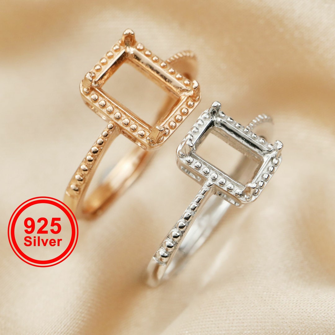 1pcs Mulitiple Size Rose Gold Plated Solid 925 Sterling Silver ...