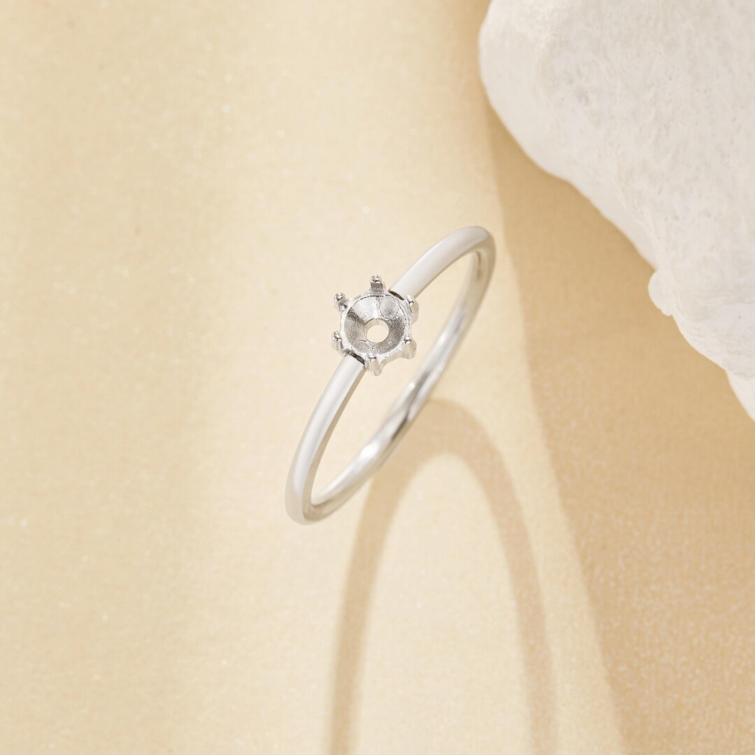 4MM Round Prong Ring Settings,stainless Steel Round Ring,simple Round ...