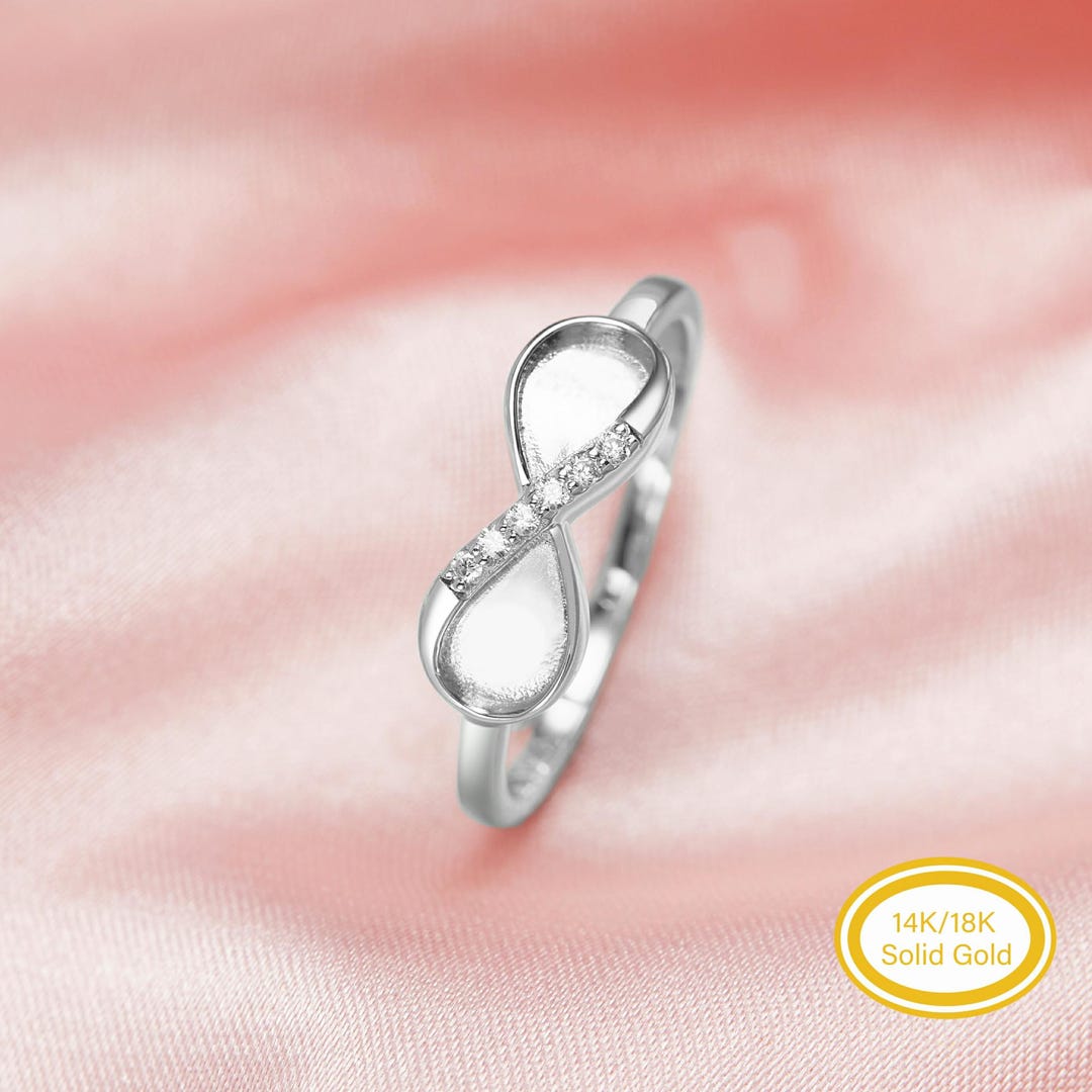 Keepsake Breast Milk Resin Pear Bezel Ring Settings,infinity Solid 14K ...