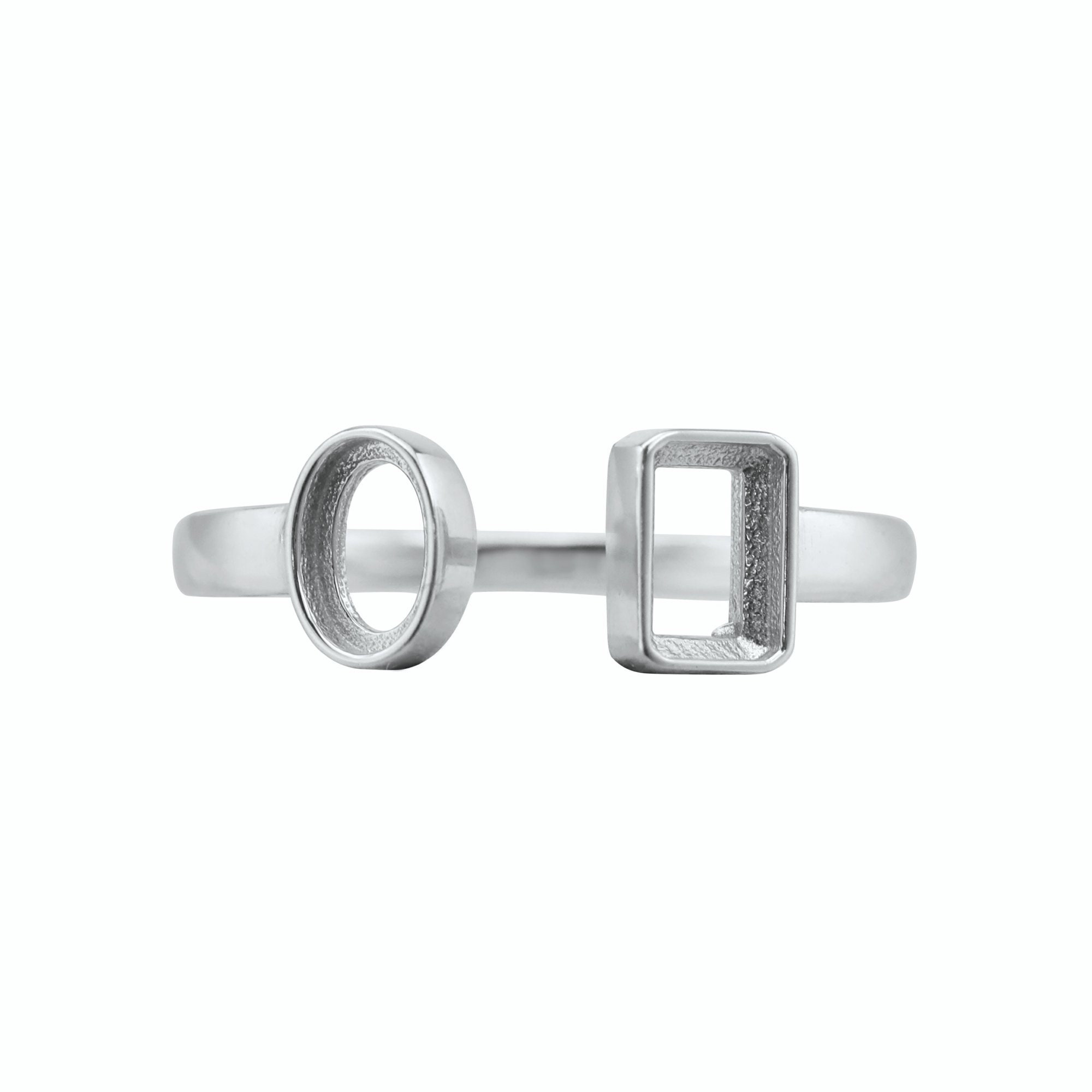 Rings Jewelry Making & Beading Findings Sterling Silver Rectangle Bezel ...