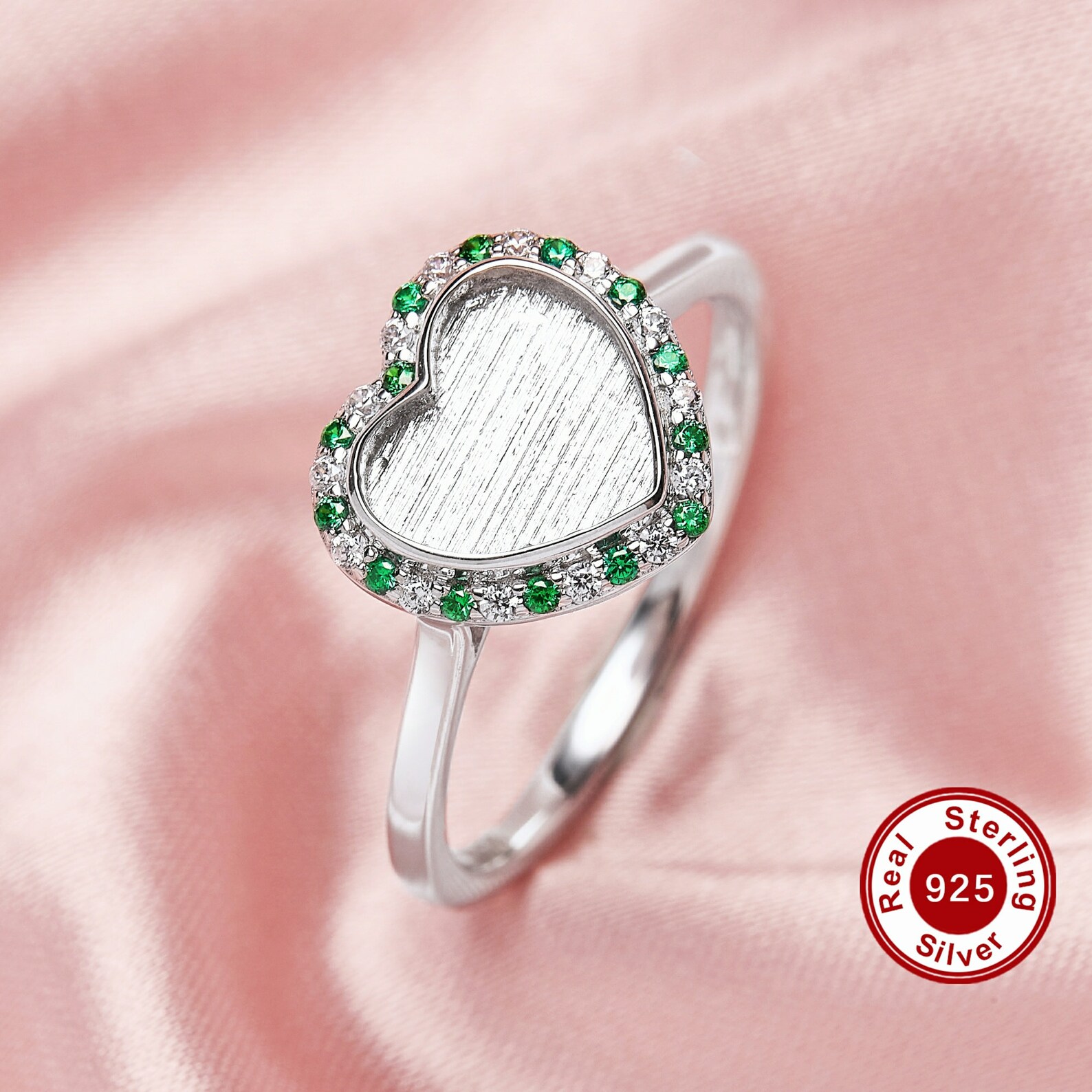 Keepsake Breast Milk Resin Halo Heart Bezel Ring Settings,solid Back ...