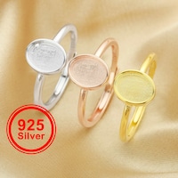 8mm Bezel Ring Blanks, Sterling Silver Ring Blanks, Gallery Style Bezel ...