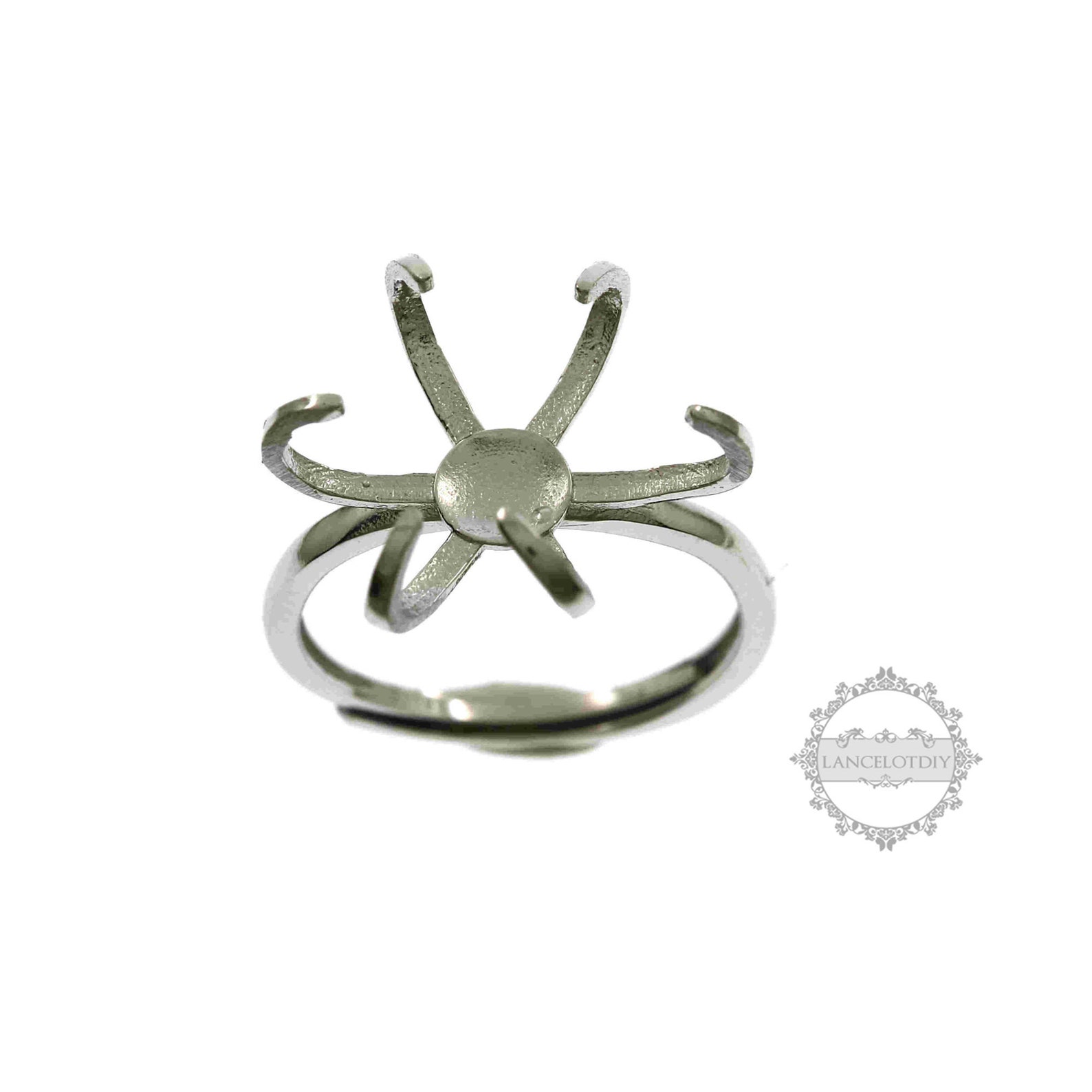 1pcs Irregular Stone Prong Claw Bezel 925 Sterling Silver | Etsy