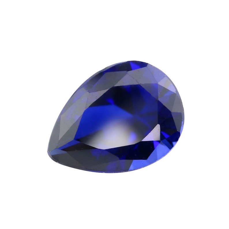 Lab Created Pear Sapphire September Birthstone Blue Faceted Loose ...