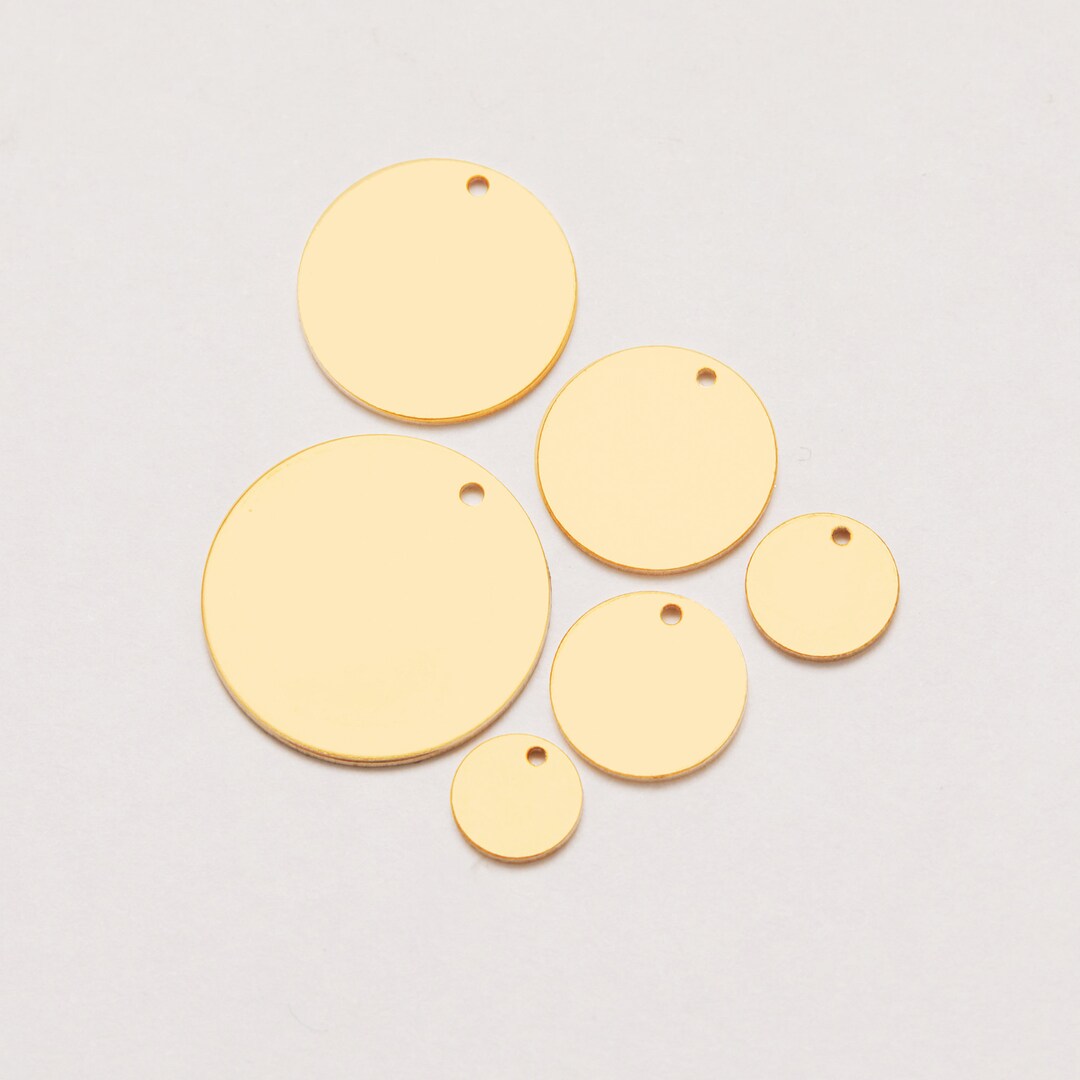 1PCS Circle Disc 14K Gold Filled Pendant,minimalist Round Charm,diy ...