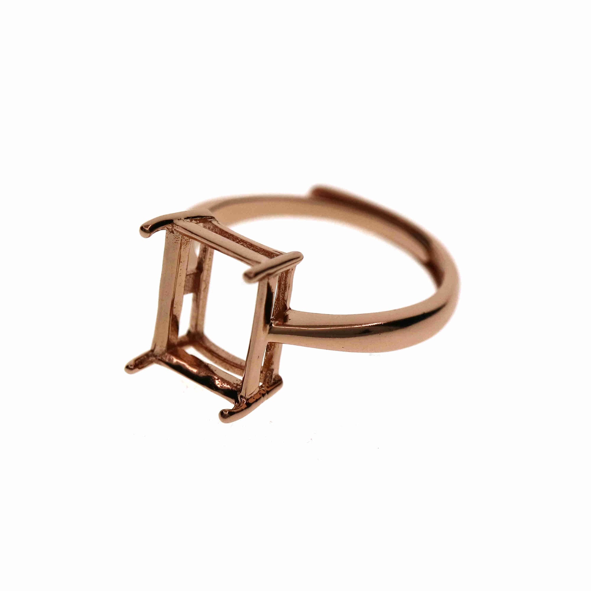 1pcs Multiple Sizes Rectangle Simple Rose Gold Silver Gems CZ Stone ...