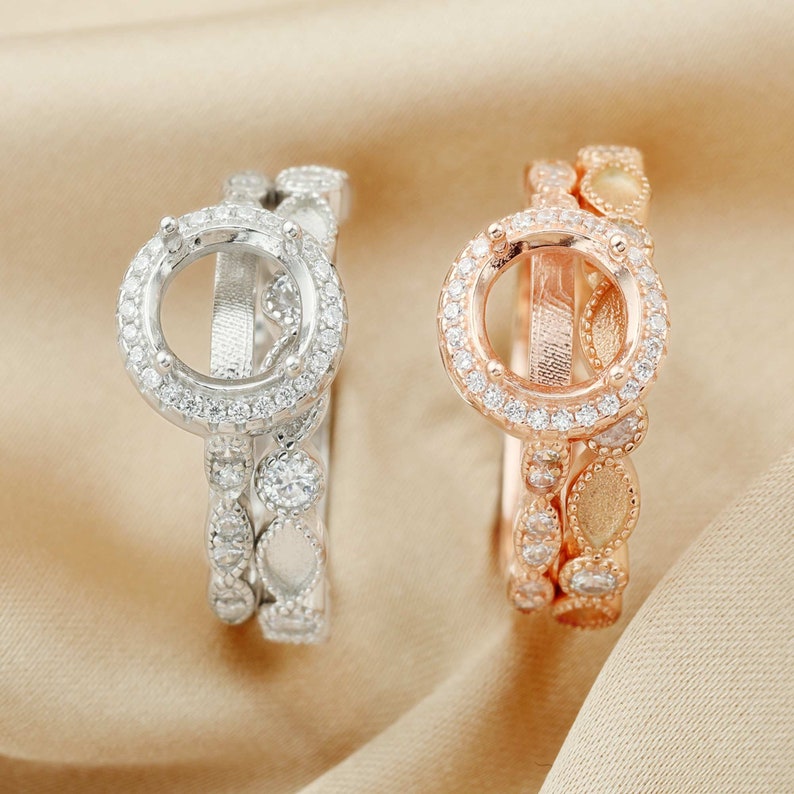 8MM Round Prong Ring Settingsstackable Solid 925 Sterling - Etsy