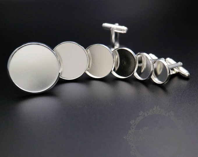 14mm Round Silver Bezels Base Tray Photo Frame Brass Cuff - Etsy