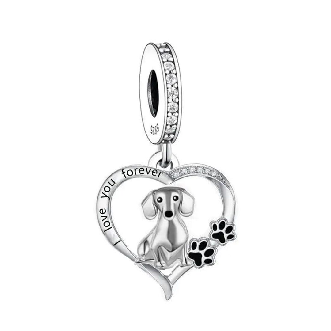 Dachshund Dog Charm 925 Sterling Silver Fits Pandora Bracelets - Etsy