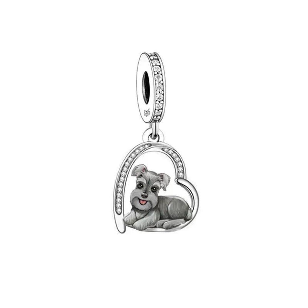 925 Sterling Silver Miniature Schnauzer Dog Charm Fits Pandora ...