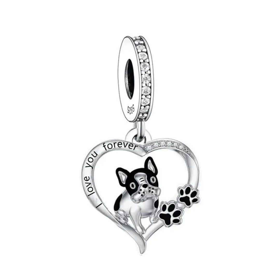 Boston Terrier Dog Charm 925 Sterling Silver Fits Pandora Bracelets - Etsy