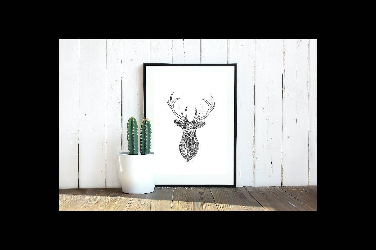 A4 Original Linocut Print of a Stag. - Etsy