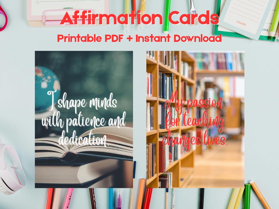 Teacher Affirmation Cards, Classroom Positivity, Printable PDF (digital ...