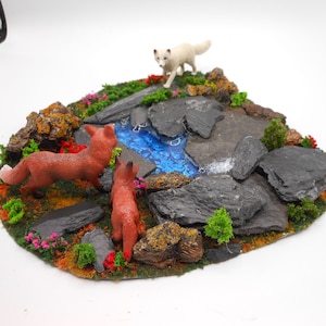 Fox Diorama-- the Big Stare Down- A Red Fox and Her Pup Stare Down ...