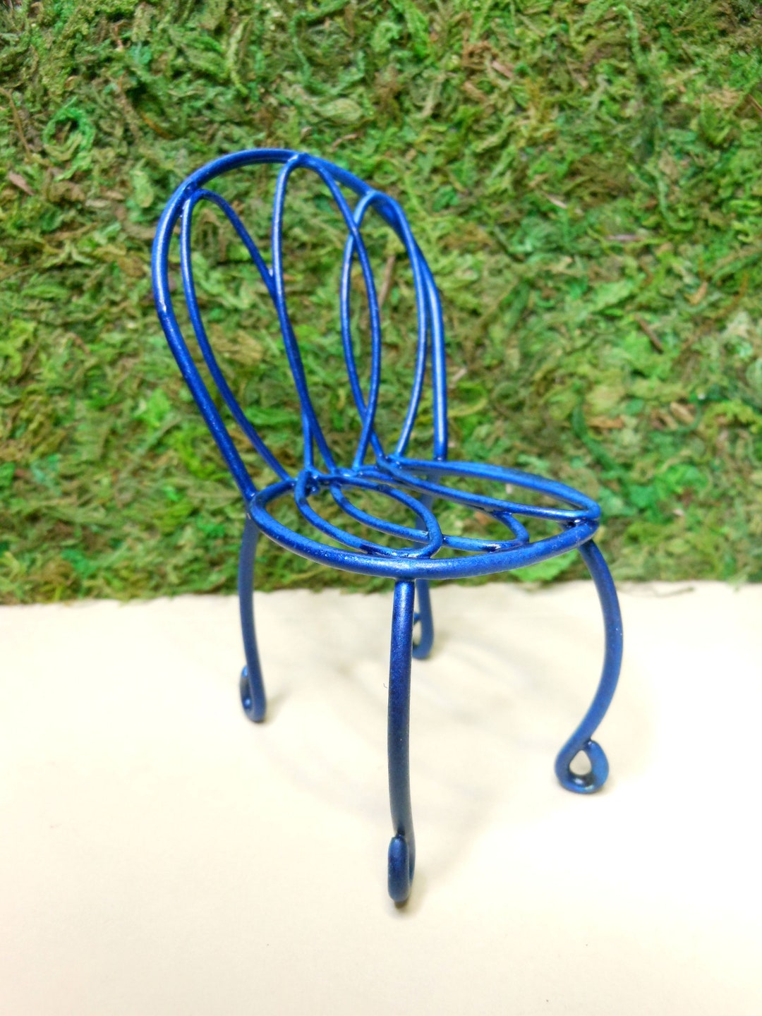 Fairy Garden Chair-fairy Chair-doll House Chair-blue Chair - Etsy