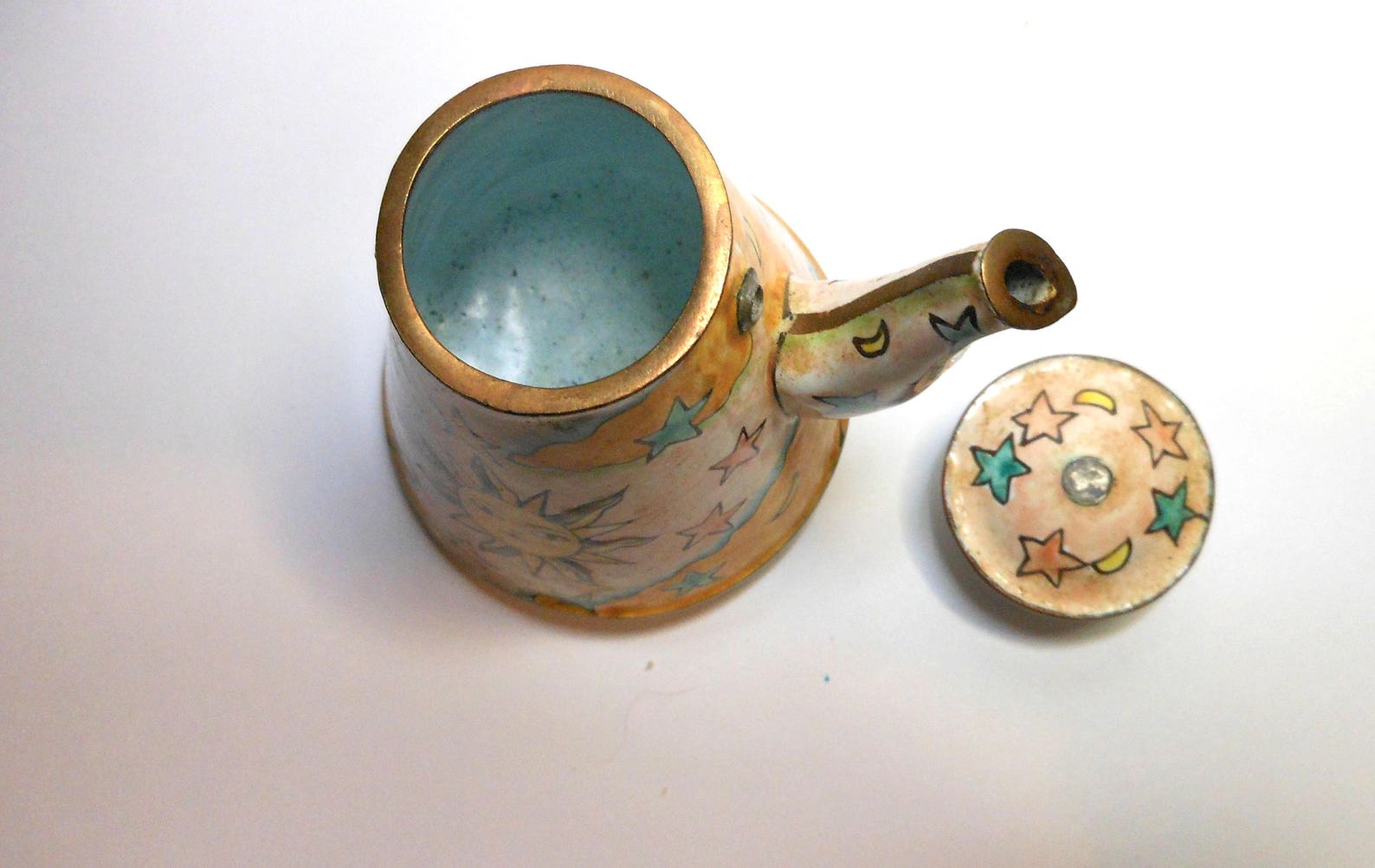 Miniature Metal Whimsical Painted Pot-enameled Copper Pot - Etsy