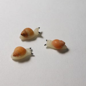 Tiny Glow Snails-one, Two or Three Polyner Clay Snails- Micro-mini Glow ...