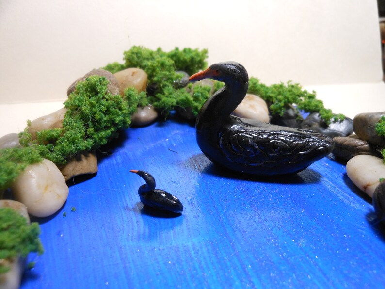 Black Swan-ooak-micro-mini Swan-polymer Clay Swan 3/8 - Etsy