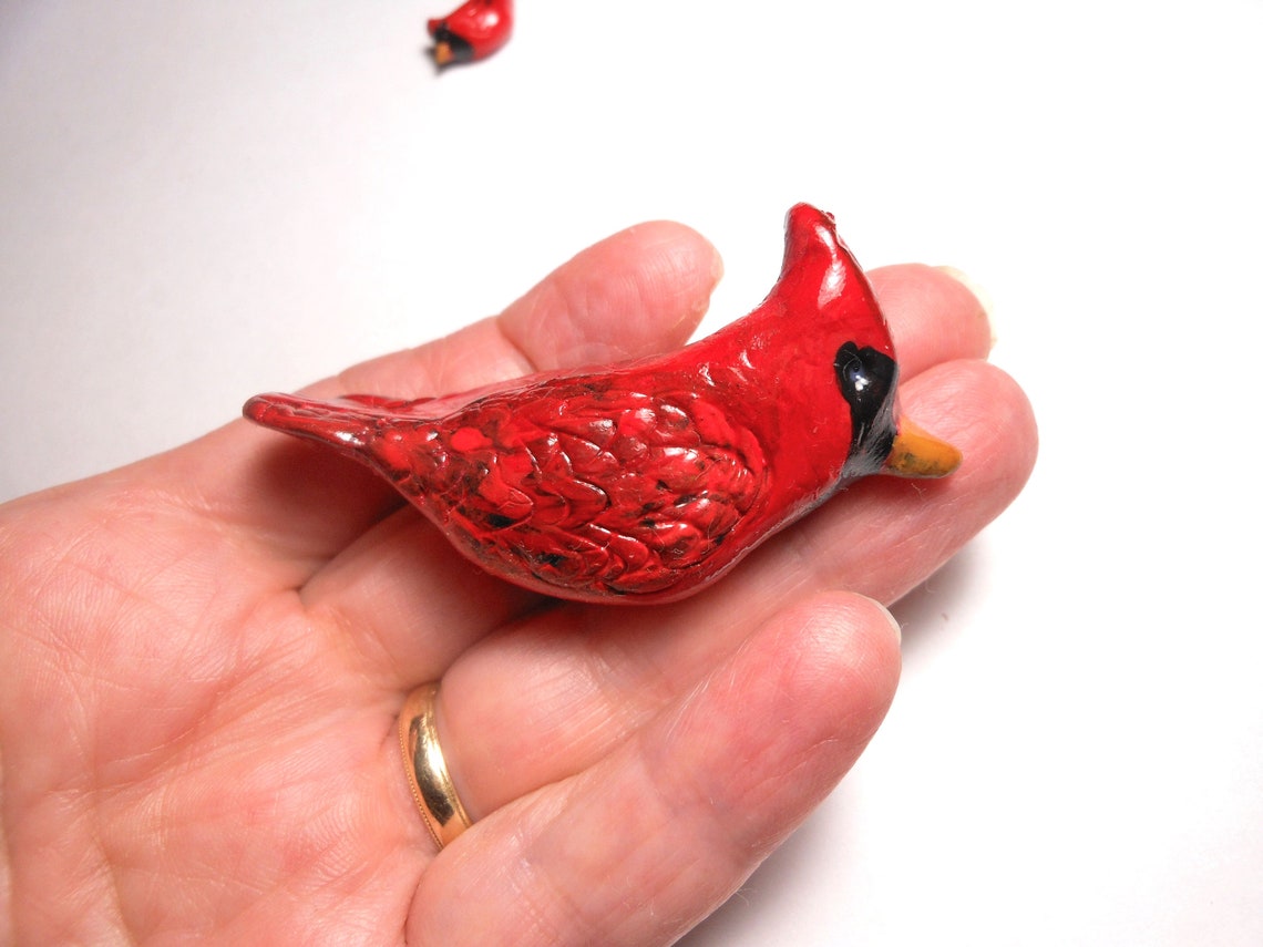 Large Polymer Clay Cardinal-ooak-cardinal - Etsy