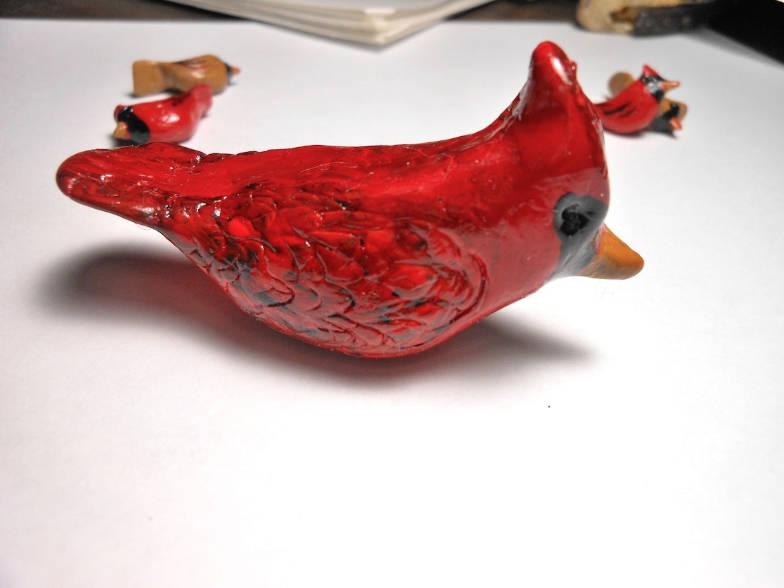 Large Polymer Clay Cardinal-ooak-cardinal - Etsy