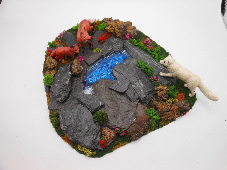 Fox Diorama the Big Stare Down A Red Fox and Her Pup Stare - Etsy