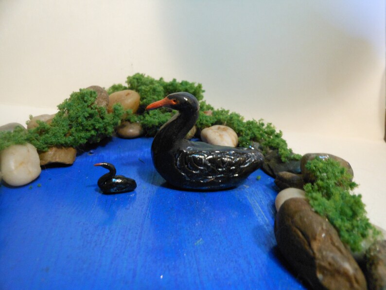 Black Swan-OOAK-Micro-Mini Swan-Polymer Clay Swan 3/8 | Etsy