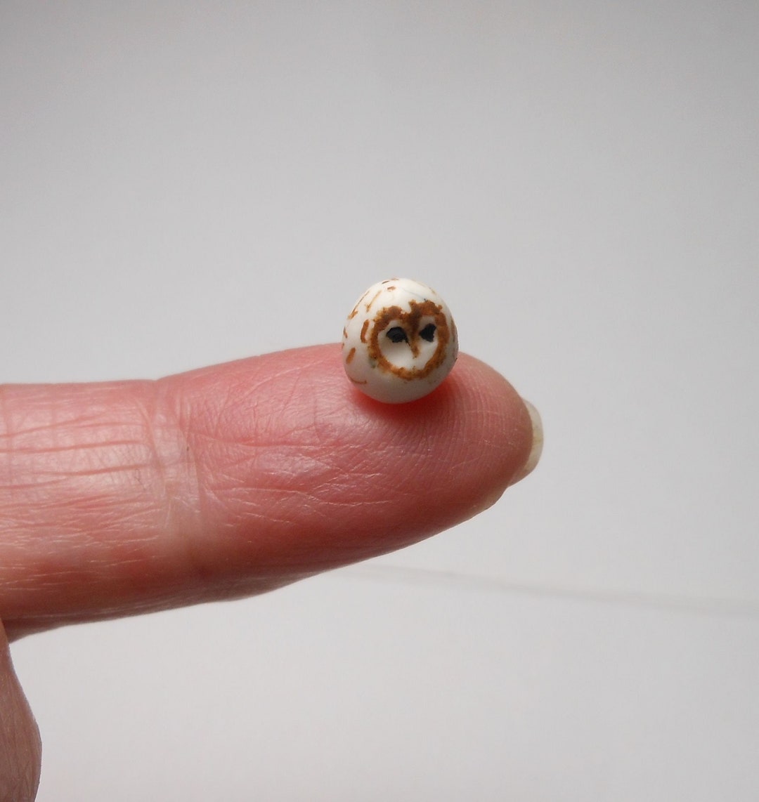 Micro-mini Owl-ooak-polymer Clay Tiny Owl-snow Owl-made to Order - Etsy