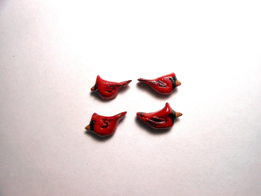 Cardinals- Polymer Clay Cardinals 1/2" Long-small Cardinals- Made to ...